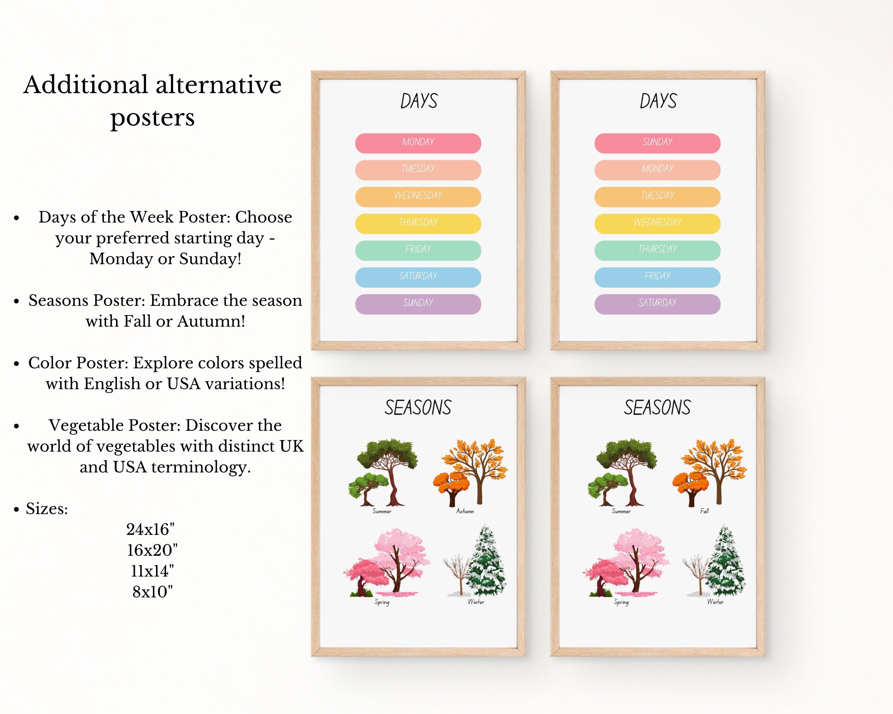 Educational Posters Classroom Decor Math Posters Alphabet Poster Back ...