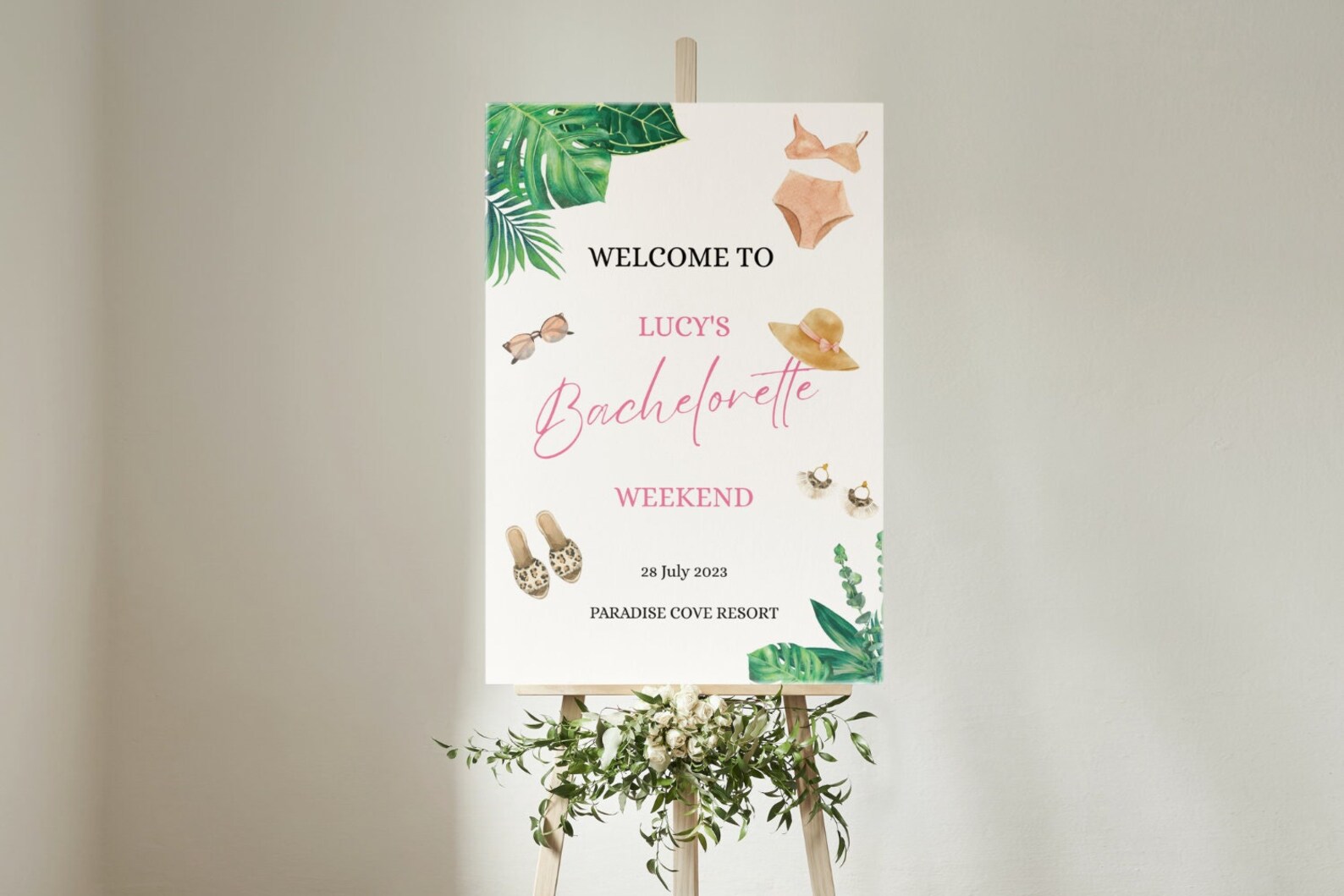 Tropical Bachelorette Party Welcome Sign Editable Party Sign ...
