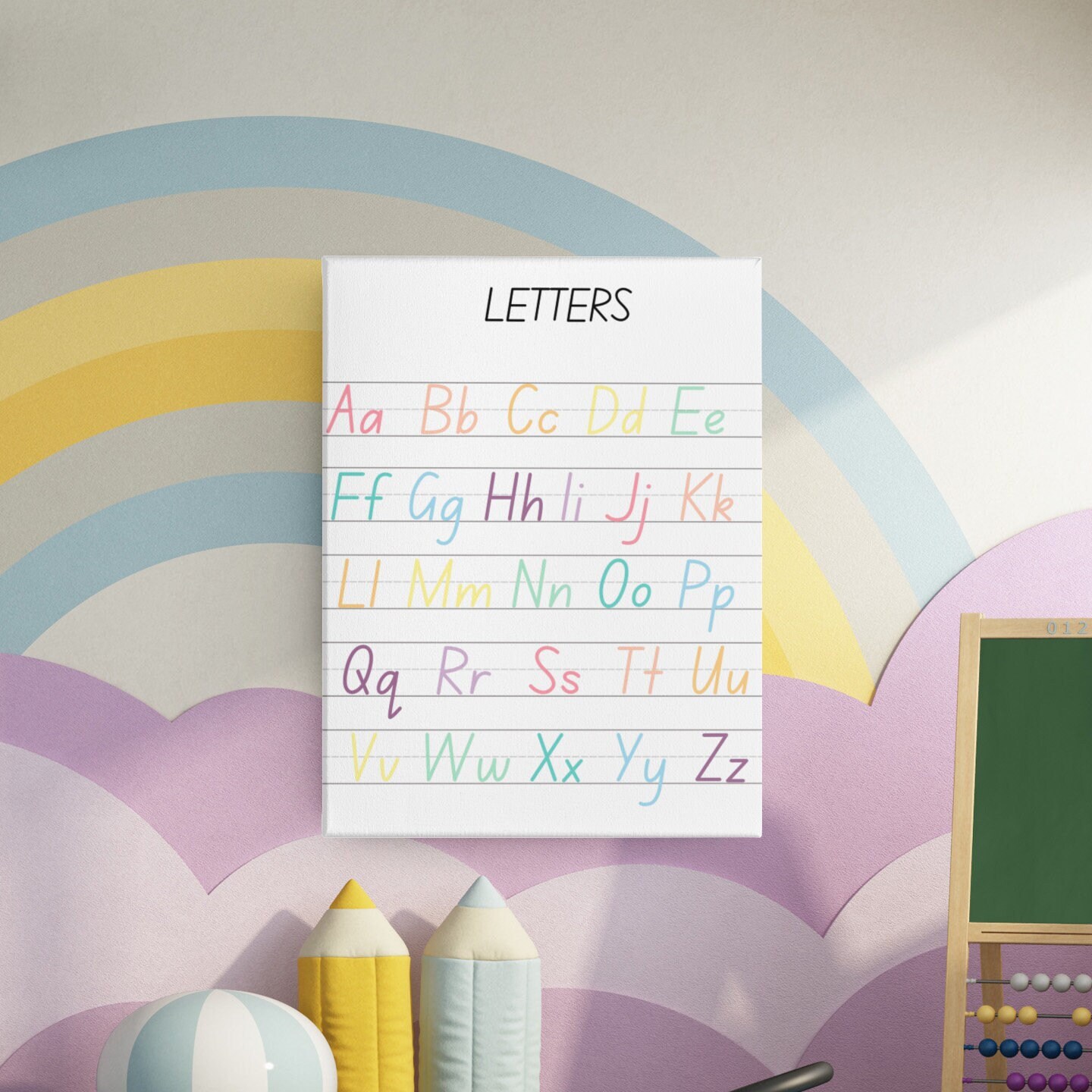 Alphabet Poster Rainbow Alphabet Poster Classroom Decor - Etsy