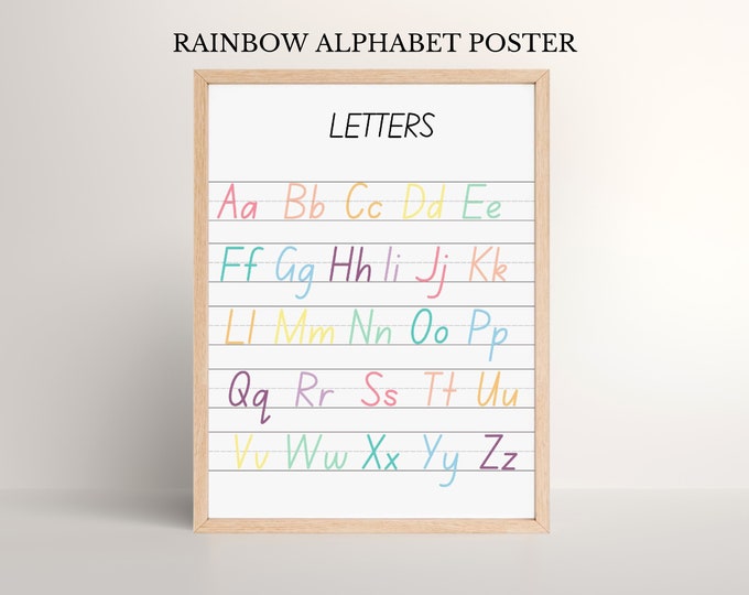 Alphabet Chart, Alphabet Poster, Printable Classroom Poster, 5 Sizes ...