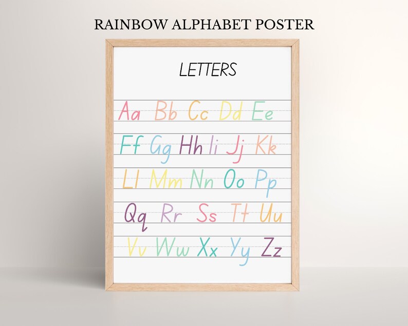 Alphabet Poster | Rainbow Alphabet Poster | Classroom Decor | ABC ...