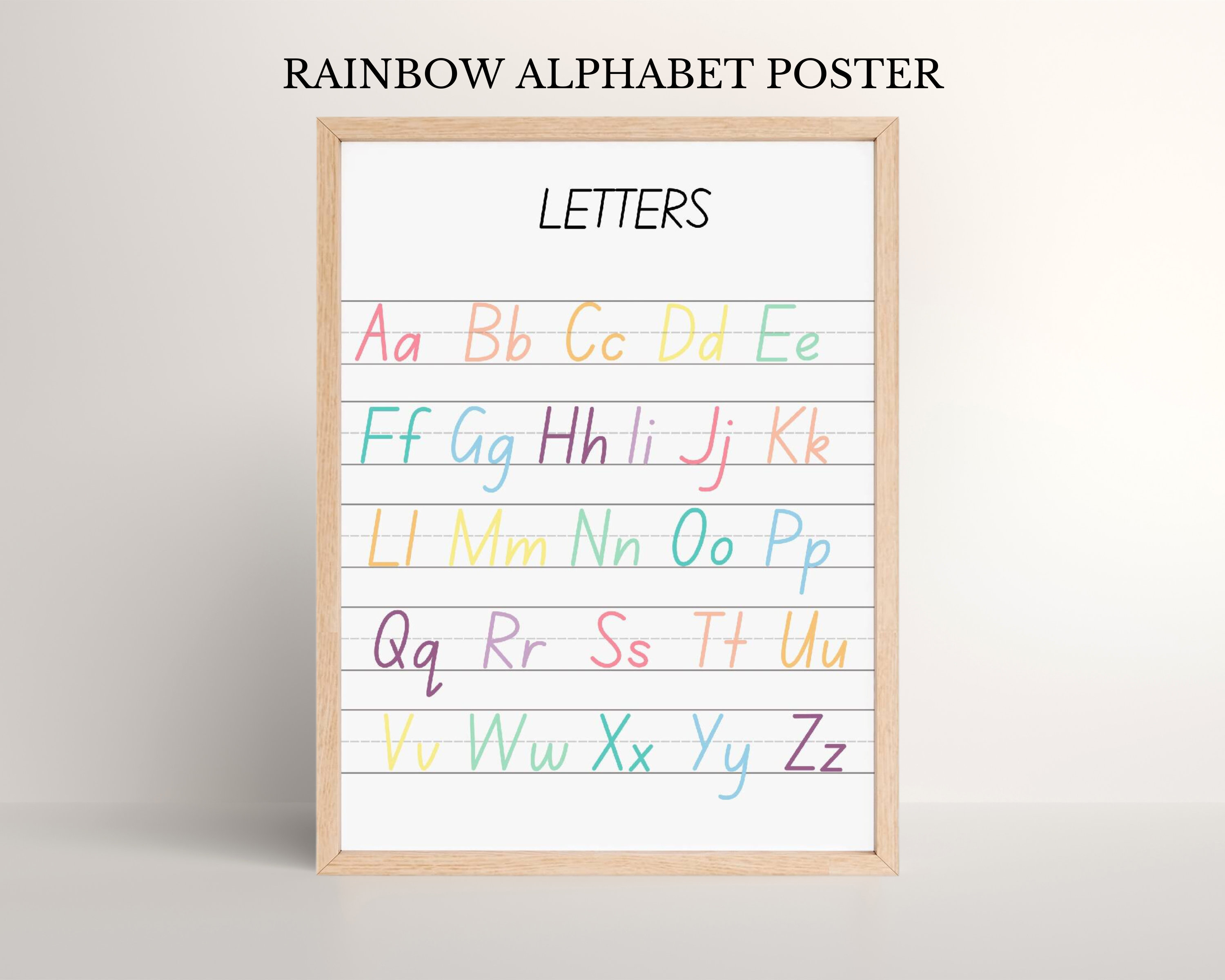 Alphabet Poster Rainbow Alphabet Poster Classroom Decor - Etsy