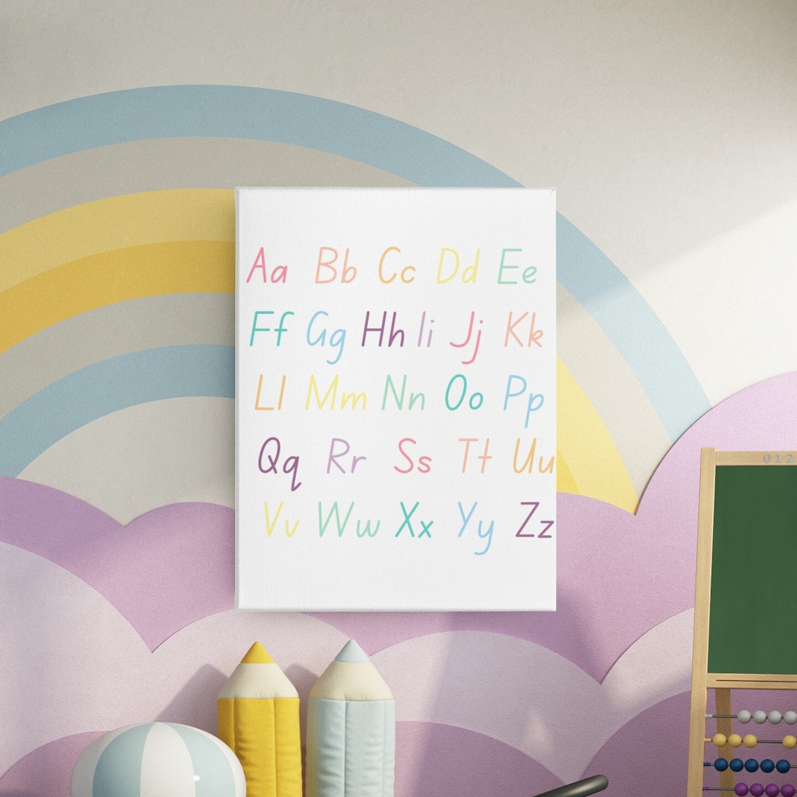 Alphabet Poster Rainbow Alphabet Poster Classroom Decor - Etsy