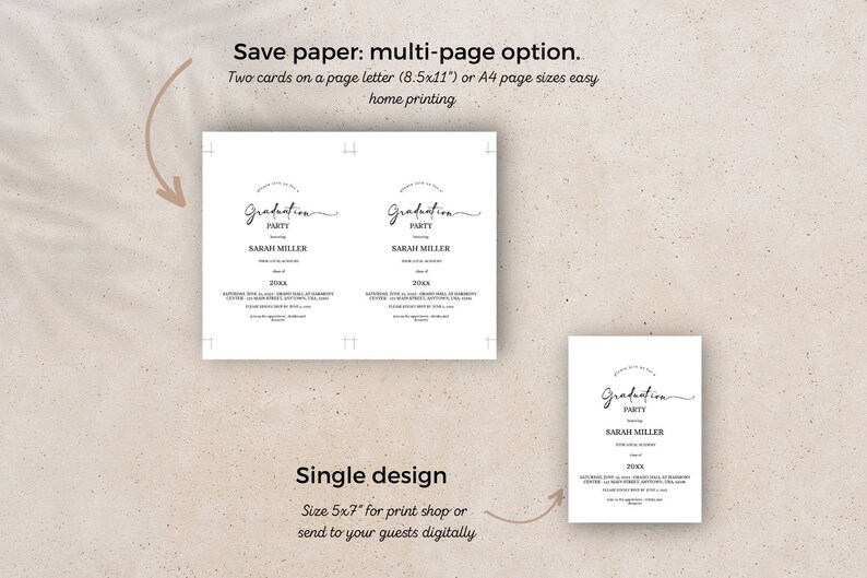 Graduation Invitation Template | Editable Digital File | Corjl | 2 ...