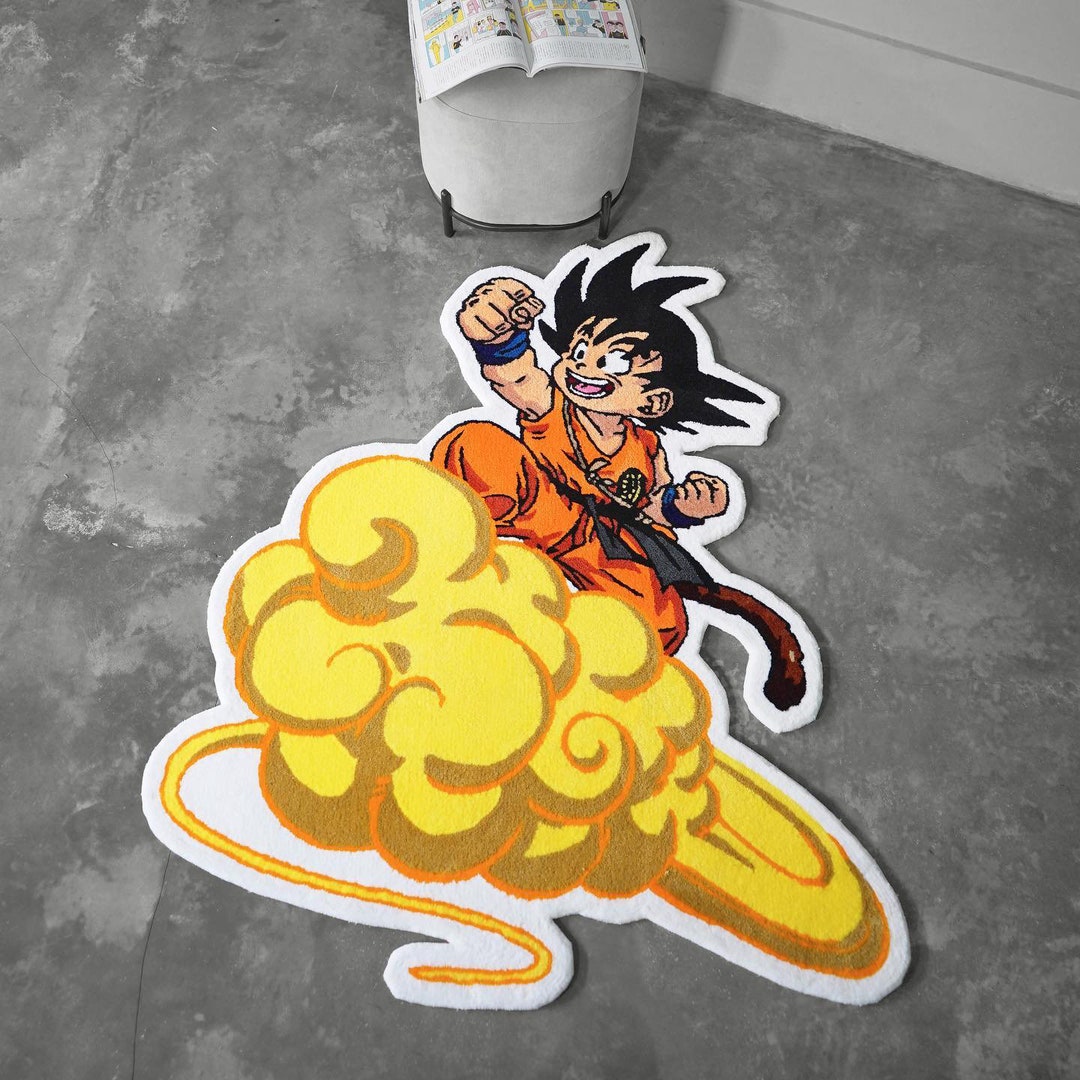 Goku With Cloud Tufted Rugs Personalized Image Design Custom - Etsy