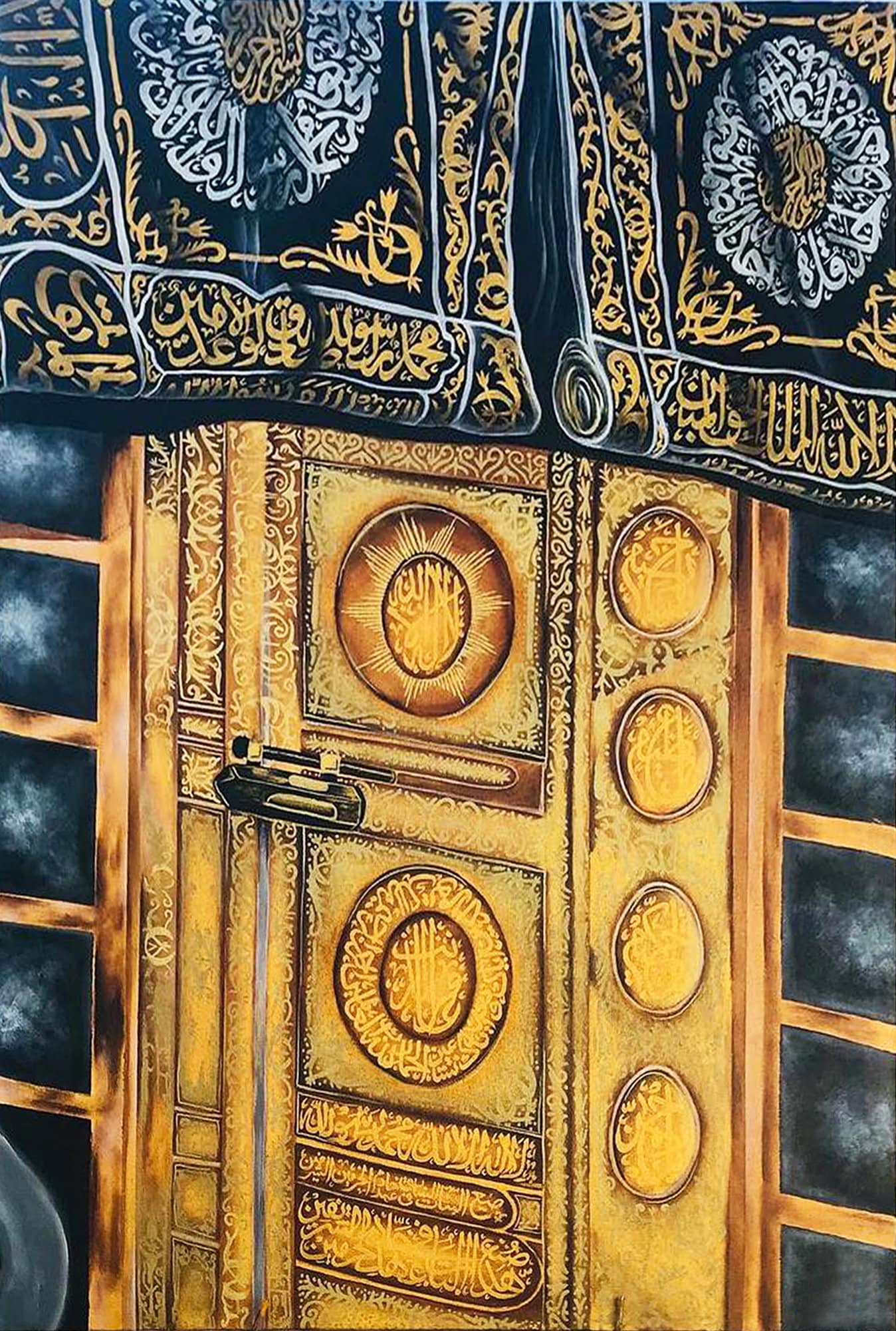 Kaaba Kiswa Calligraphy Painting Khana Kabaa Islamic Print - Etsy