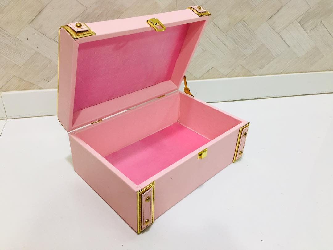 Handmade Trunk Box, MDF Box, Decorative Box, Leatherette Trunk Box ...