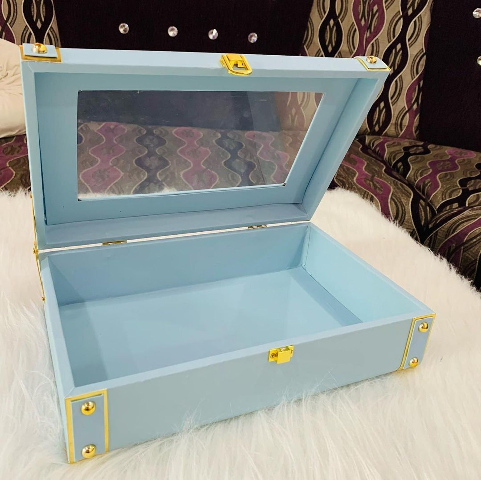 Handmade Trunk Box, MDF Box, Decorative Box, Leatherette Trunk Box ...