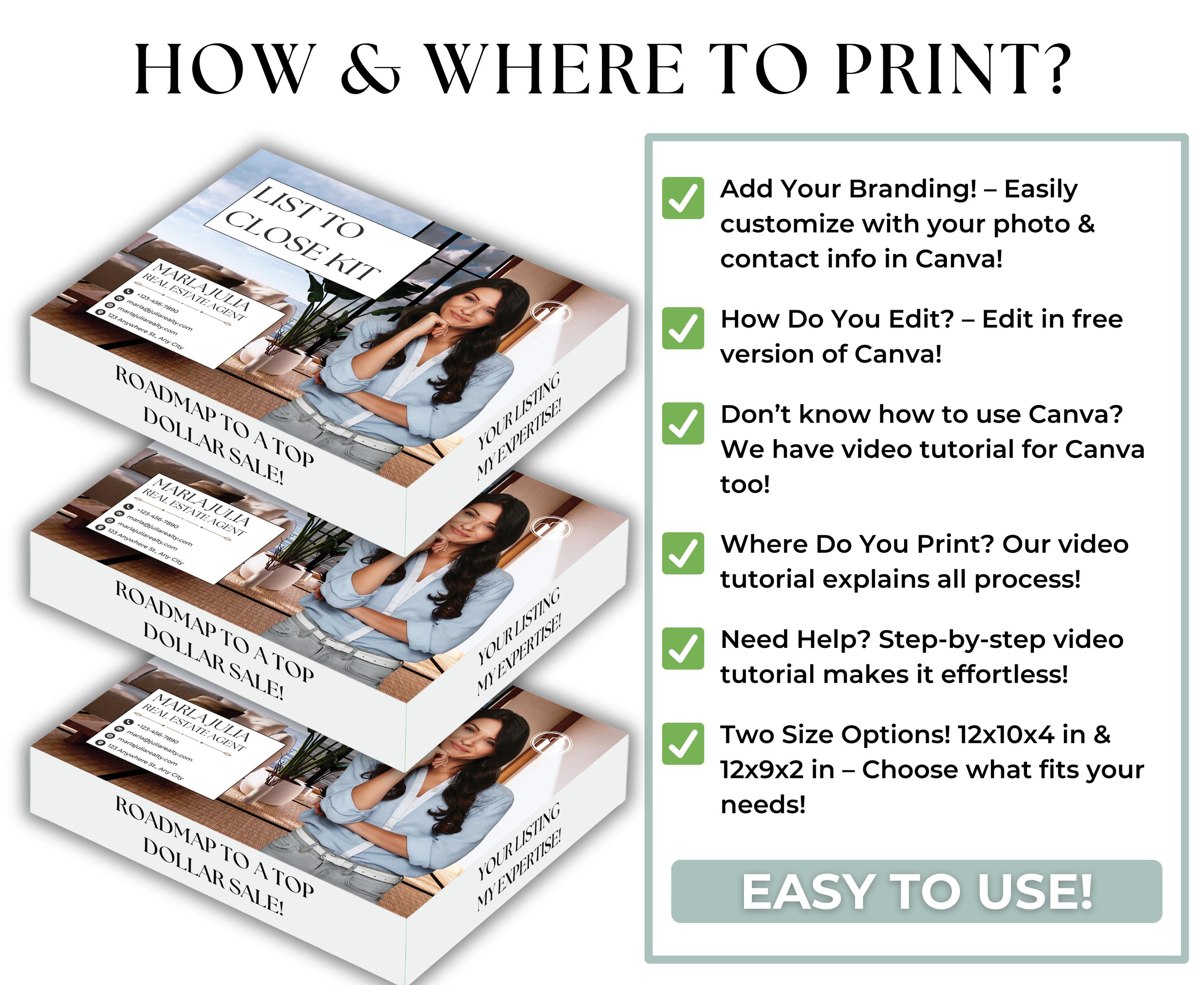 Seller Listing Box Cover Template, Real Estate Presentation Box, CMA ...