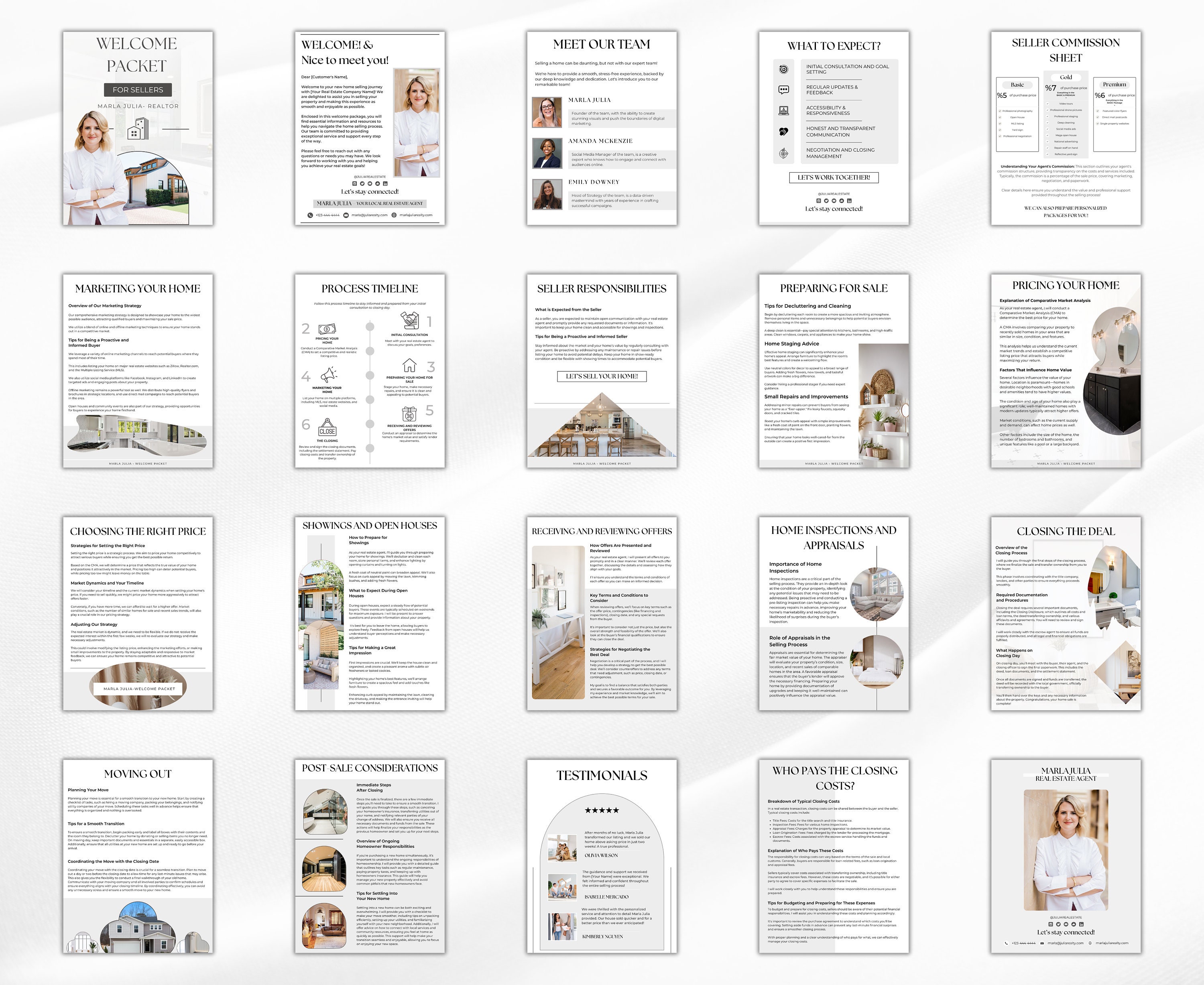Client Welcome Packet for Real Estate, Seller Presentation and Buyer ...