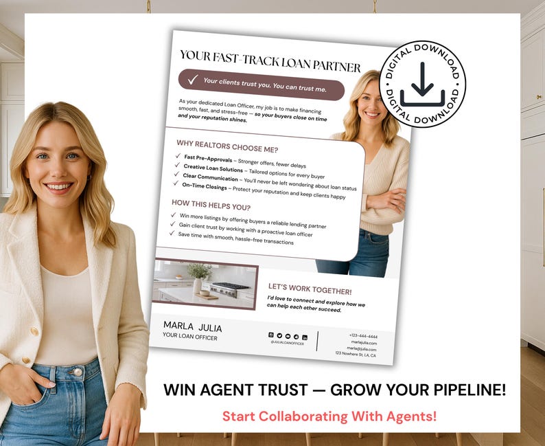 Loan Officer Flyer Template, Mortgage Lender Marketing Flyer for Real ...
