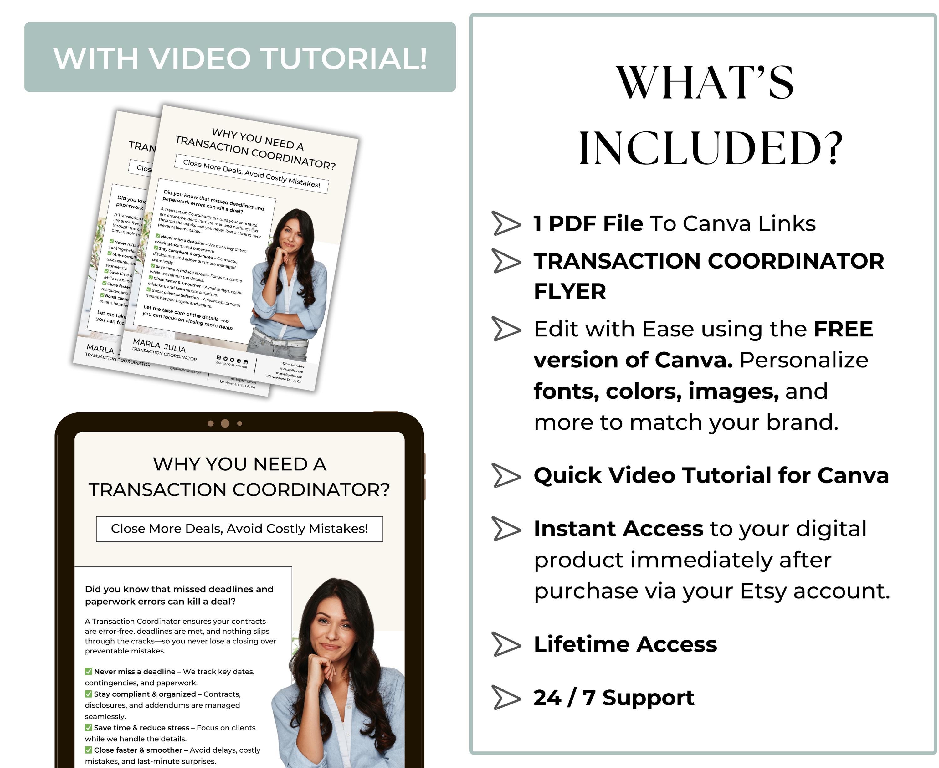 Transaction Coordinator Flyer, Real Estate TC Marketing, Why Hire TC ...