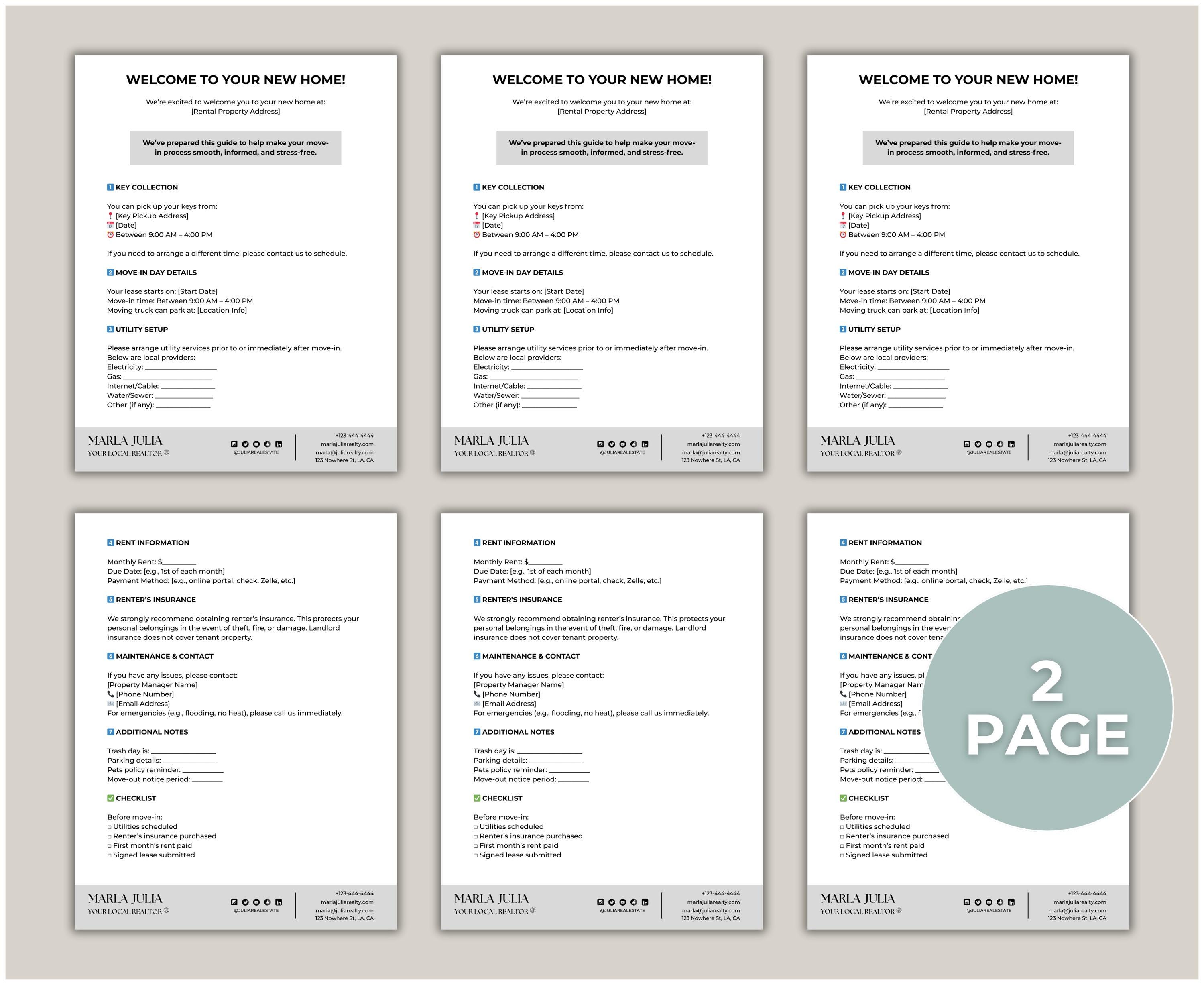 Tenant Welcome Letter Template, Landlord Welcome Packet, New Renter ...