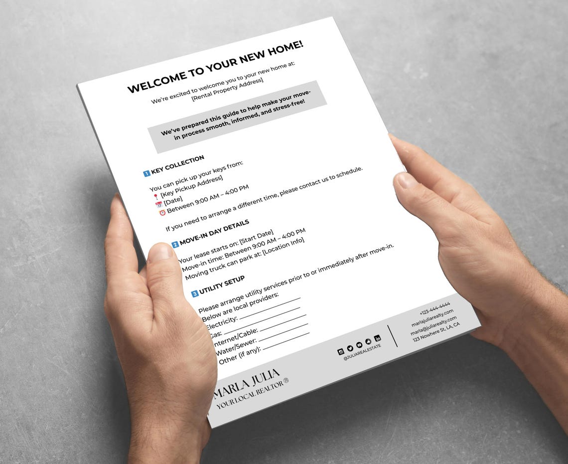 Tenant Welcome Letter Template, Landlord Welcome Packet, New Renter ...