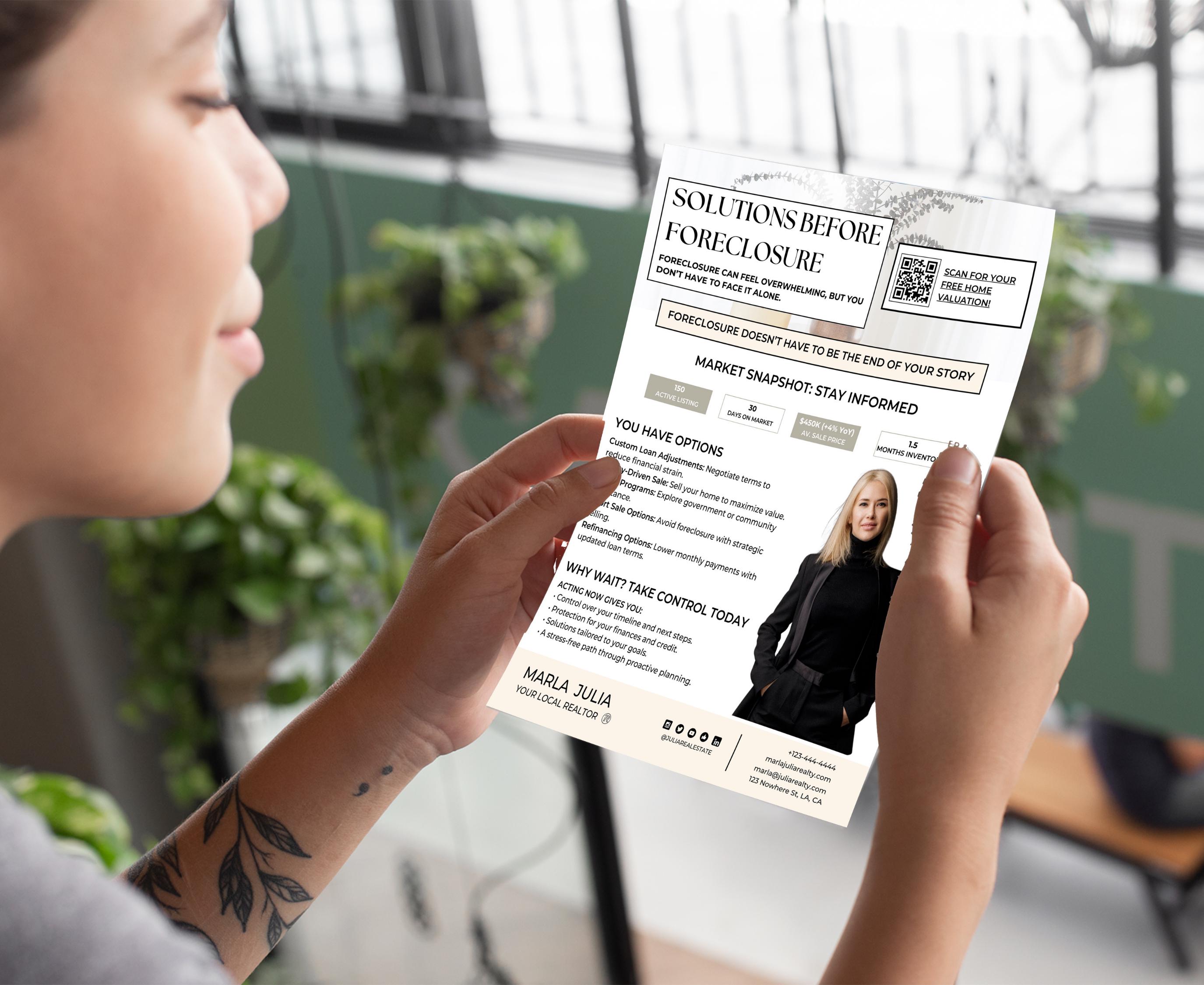 Foreclosure Flyer for Real Estate Agents, Letter to Homeowner ...