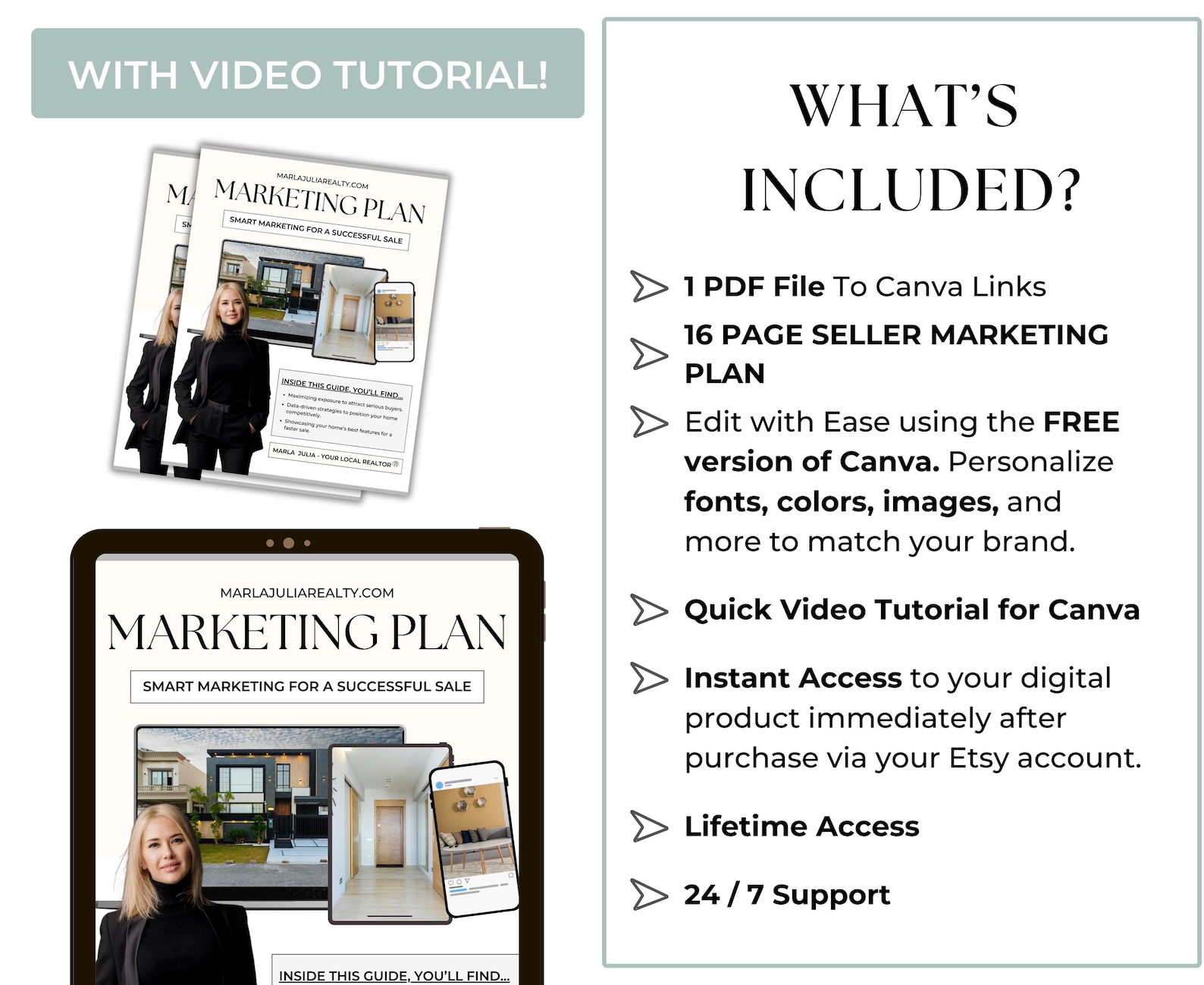 Seller Marketing Plan for Real Estate, Listing Marketing Plan Template ...