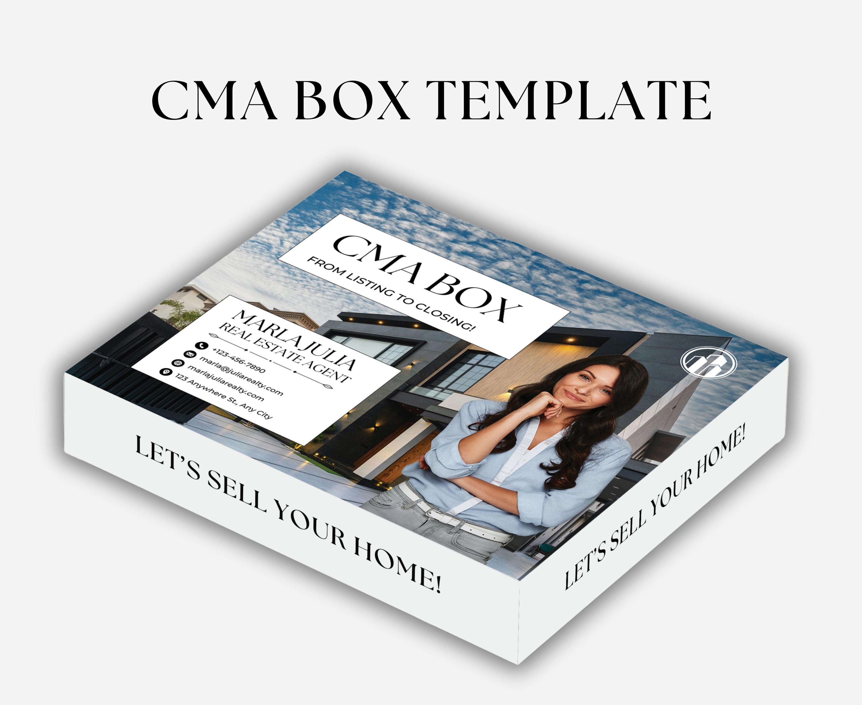 CMA Box Template, Real Estate Pre-listing Box Cover, Listing Presentation Box, Realtor Box Cover ...