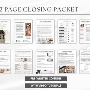 Closing Packet for Real Estate, Real Estate Closing Guide, Closing ...
