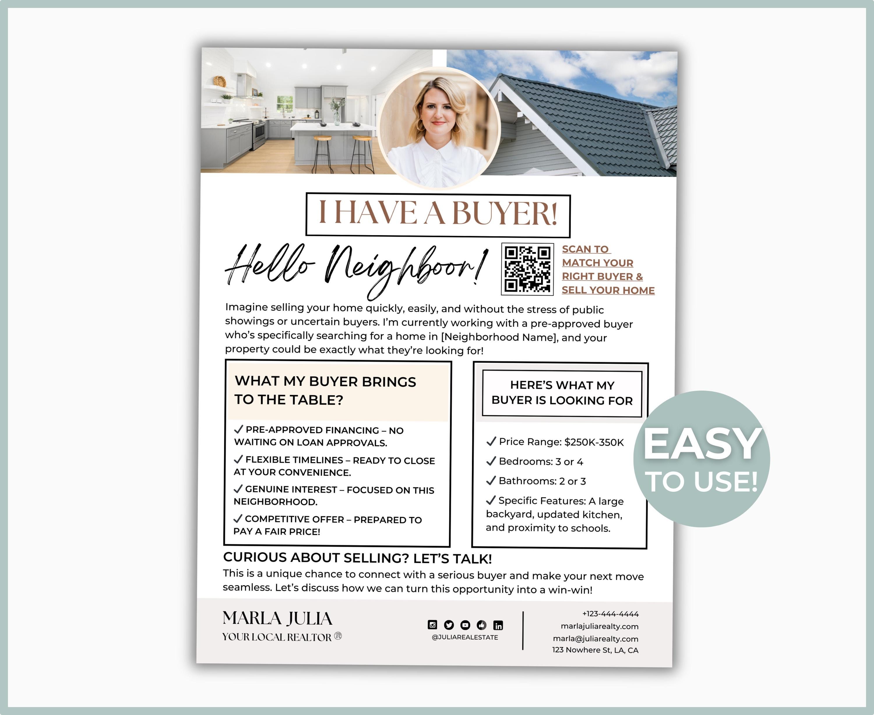 I Have Buyers Letter for Real Estate Agents, Letter to Seller Template ...