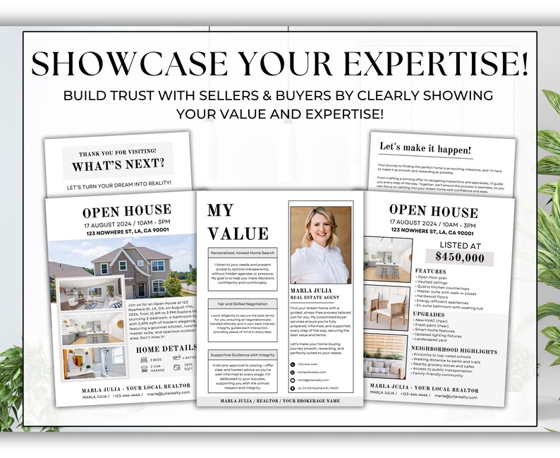 Open House Packet, Open House Flyer, Yard Sign, Open House Feedback ...