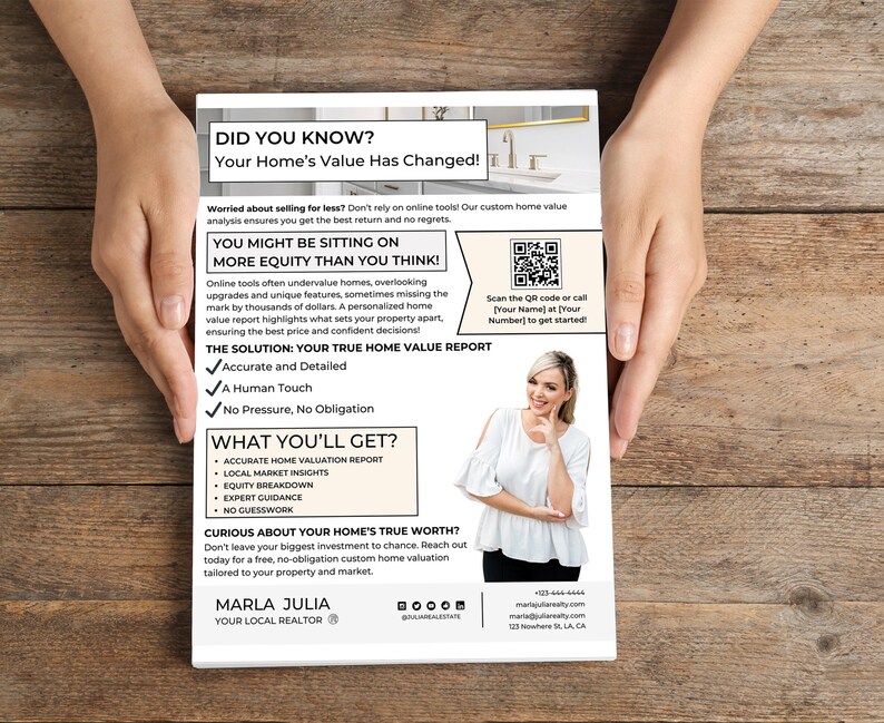 Home Value Flyer for Real Estate Agents, Realtor Farming Flyer Template ...
