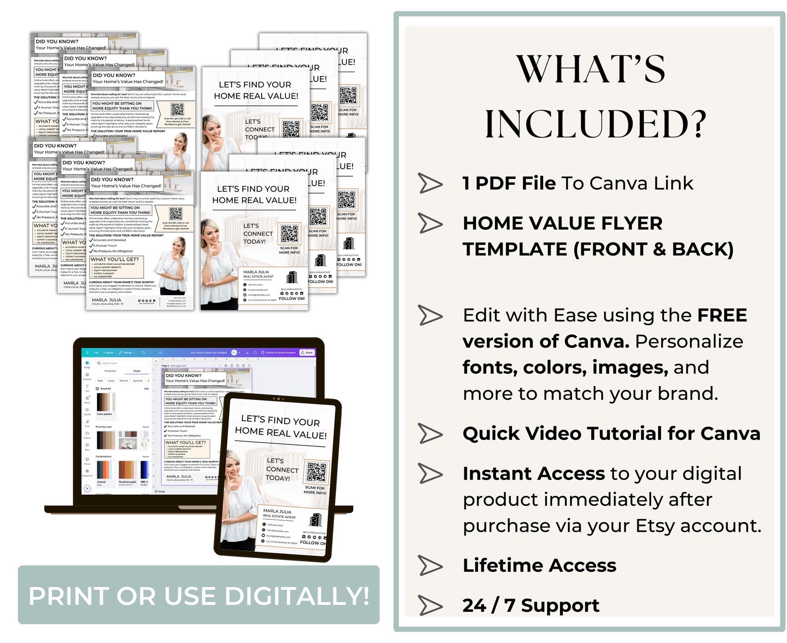 Home Value Flyer for Real Estate Agents, Realtor Farming Flyer Template ...