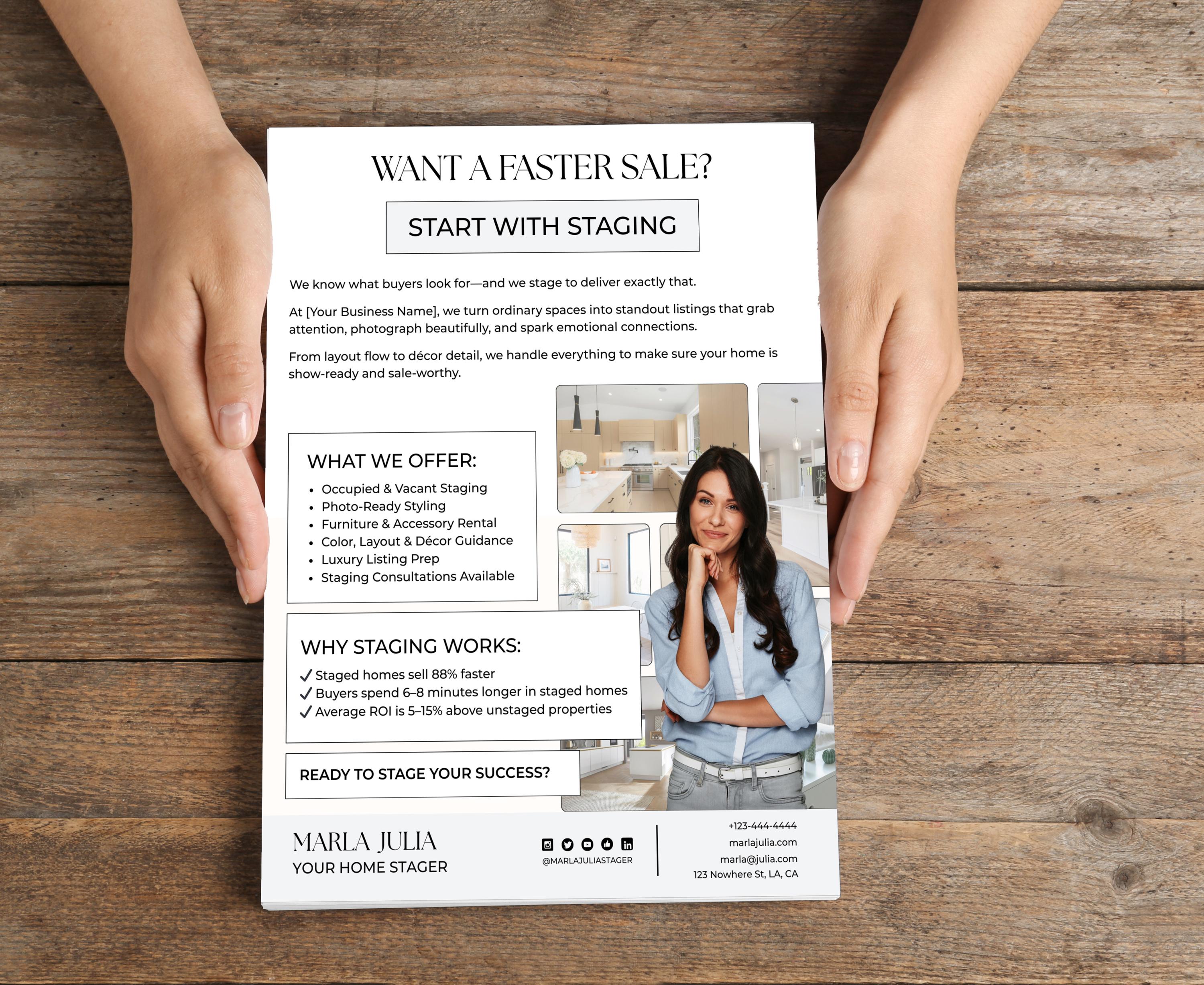 Staging Flyer, Home Stager Marketing Flyer, Staging Consultation Flyer ...
