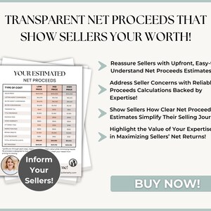 Seller Net Proceeds, Real Estate Seller Estimated Proceeds Template ...