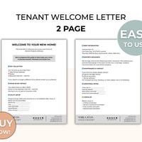 Tenant Welcome Letter - Etsy
