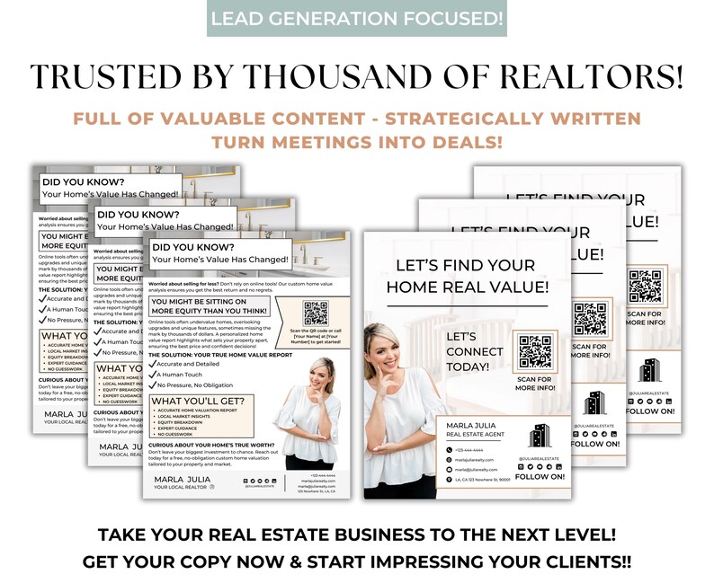 Home Value Flyer for Real Estate Agents, Realtor Farming Flyer Template ...