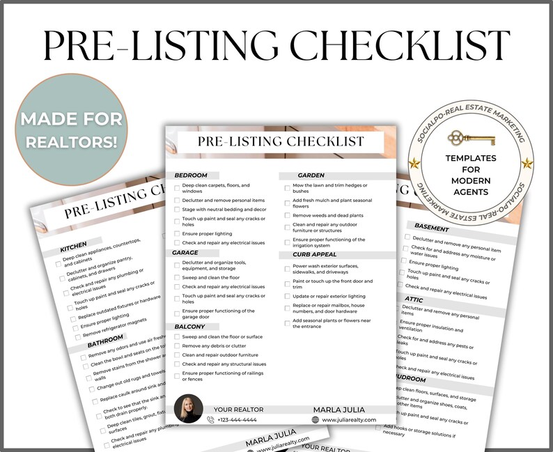 Pre-listing Checklist for Real Estate, Preparing Home for Sale ...