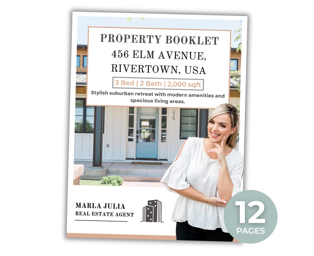 Property Brochure, 12 Page Open House Property Booklet, New Listing ...