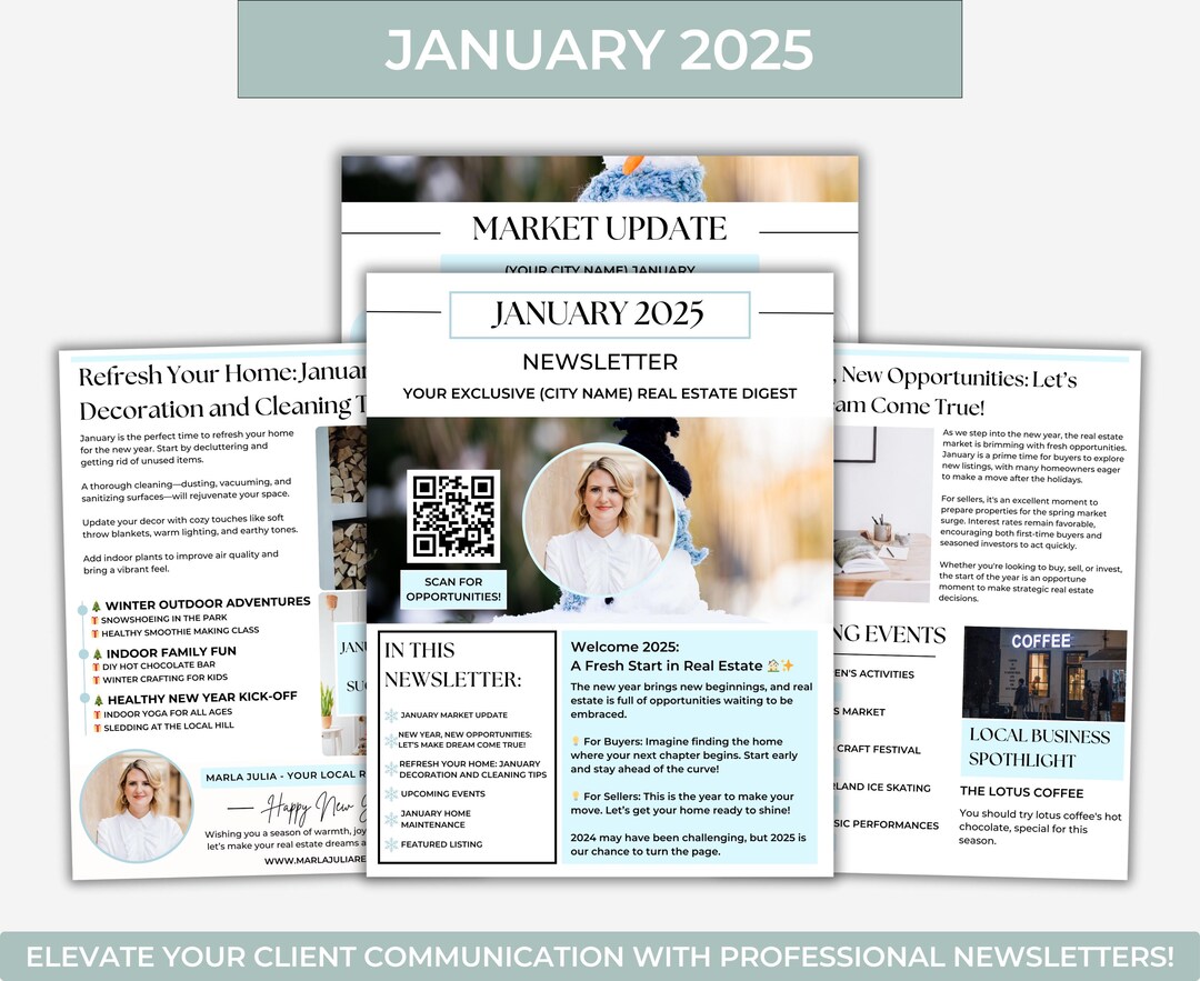 Real Estate January Newsletter, January 2025 Realtor Newsletter ...