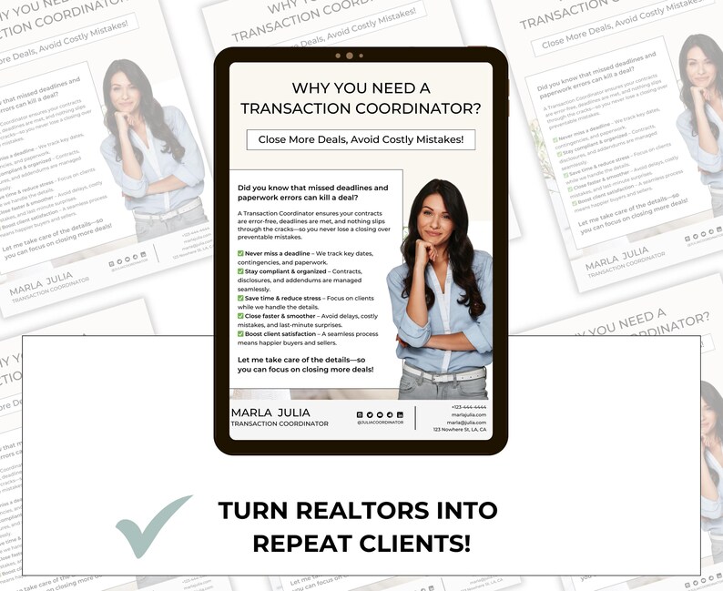 Transaction Coordinator Flyer, Real Estate TC Marketing, Why Hire TC ...