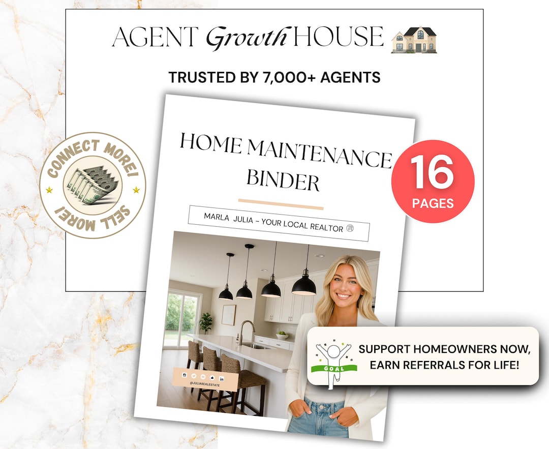 Home Maintenance Binder Template for Realtors, Maintenance Binder for ...