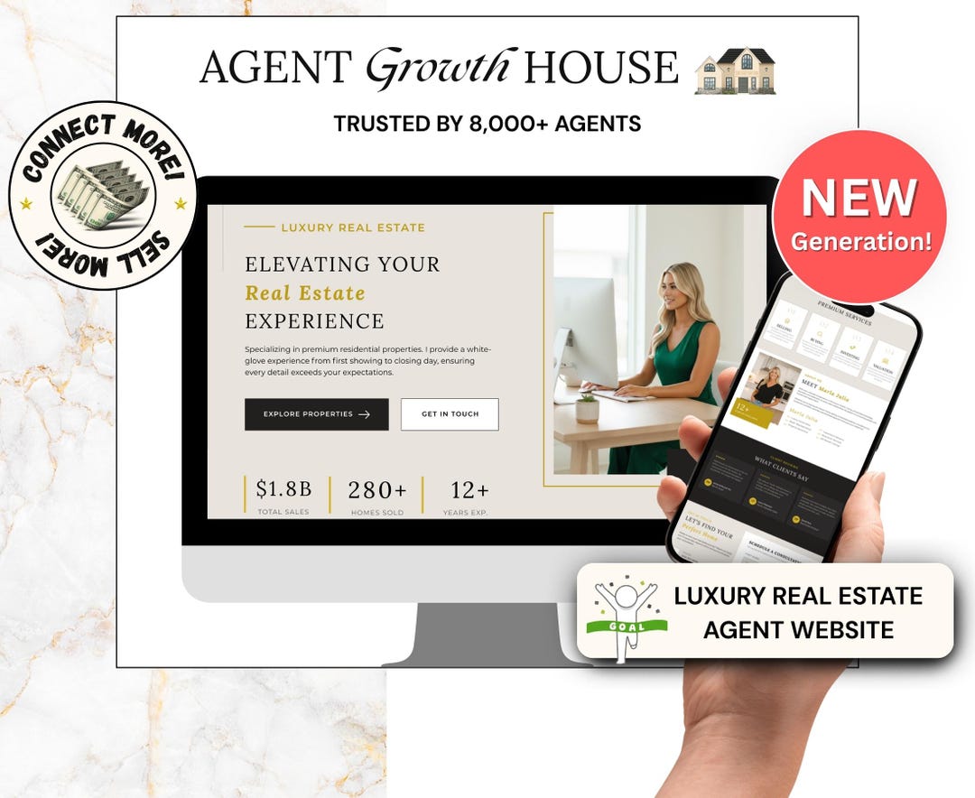 Real Estate Website Template for Realtors, Agent Canva Website, Lead ...
