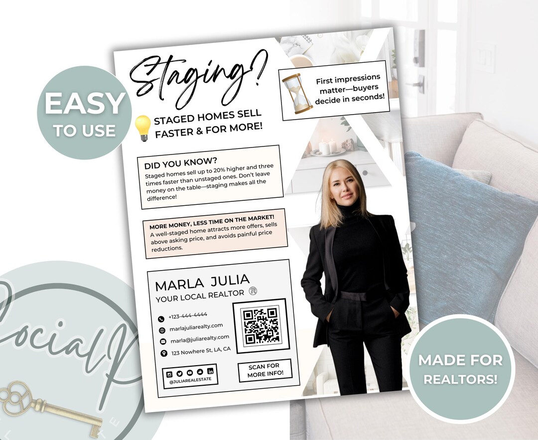 Staging Flyer for Real Estate, Staging Marketing Flyer, Prep Home for ...