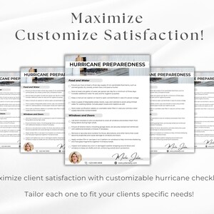 Real Estate Hurricane Checklist Template, Hurricane Preparedness ...