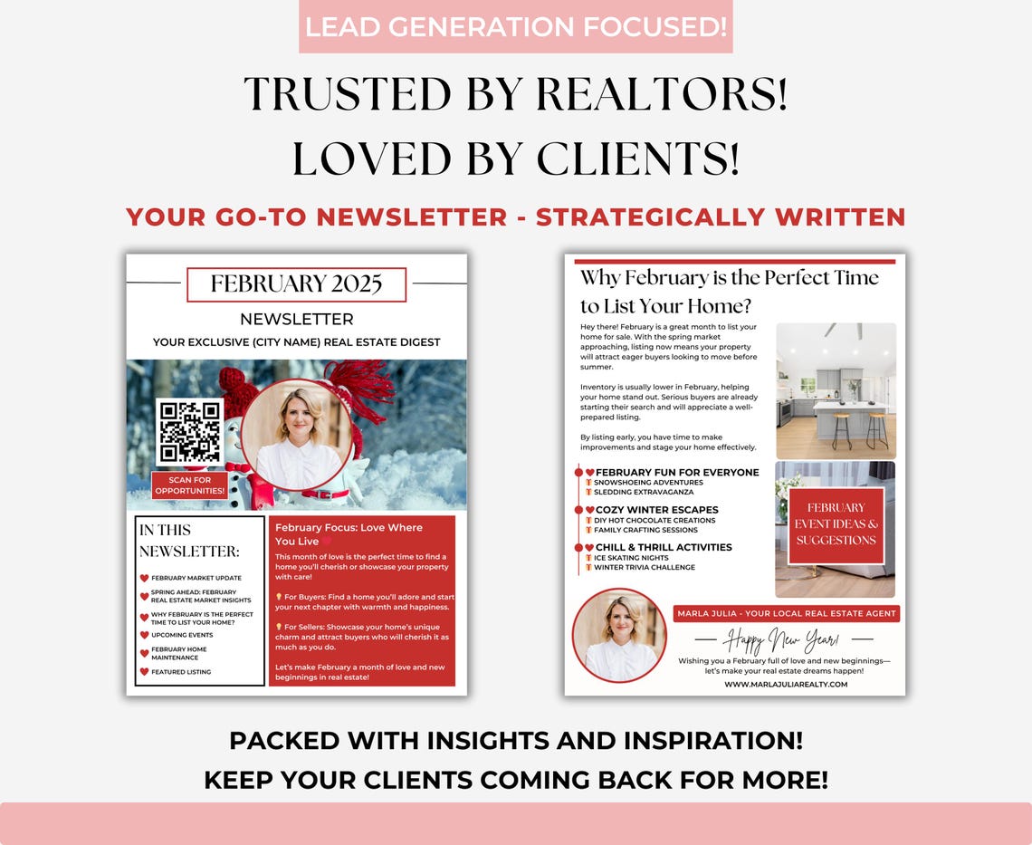 February 2025 Real Estate Newsletter Template, Real Estate February ...
