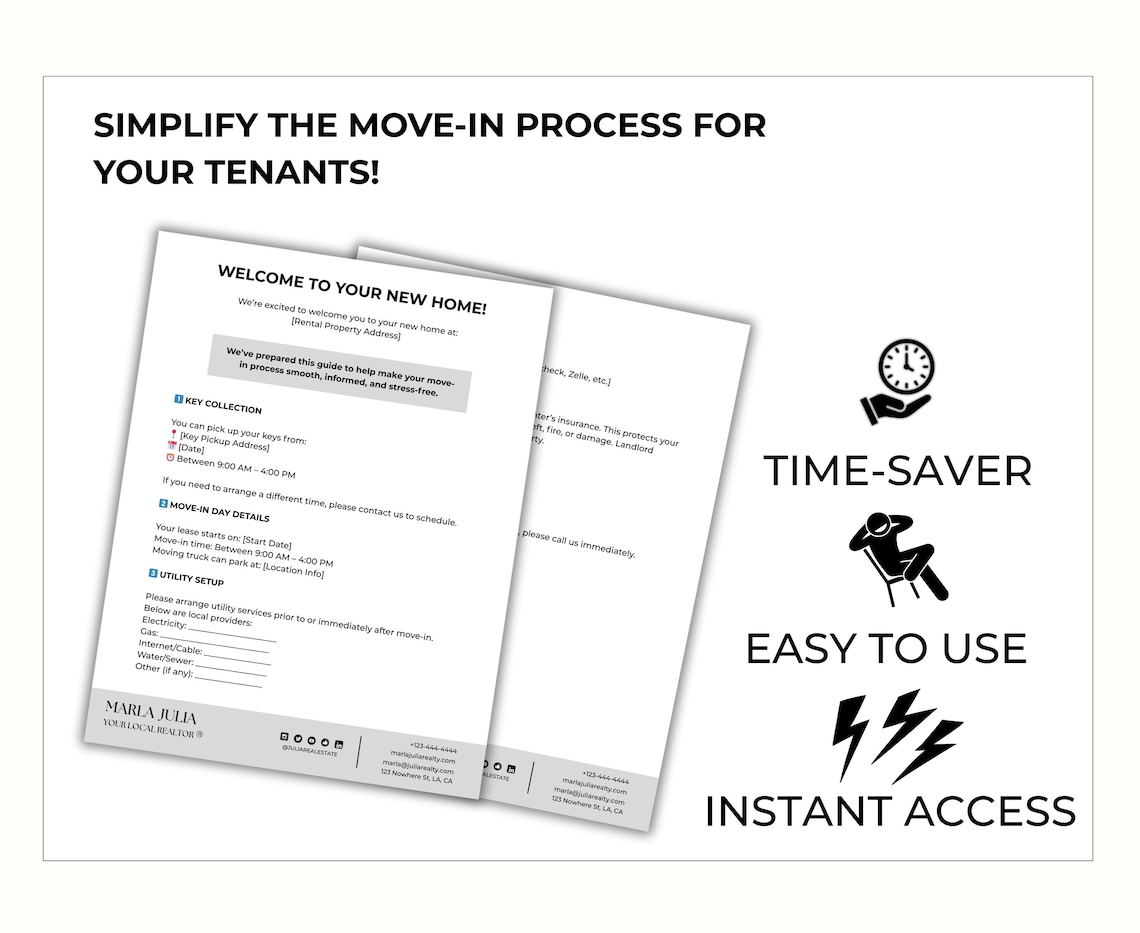 Tenant Welcome Letter Template, Landlord Welcome Packet, New Renter ...
