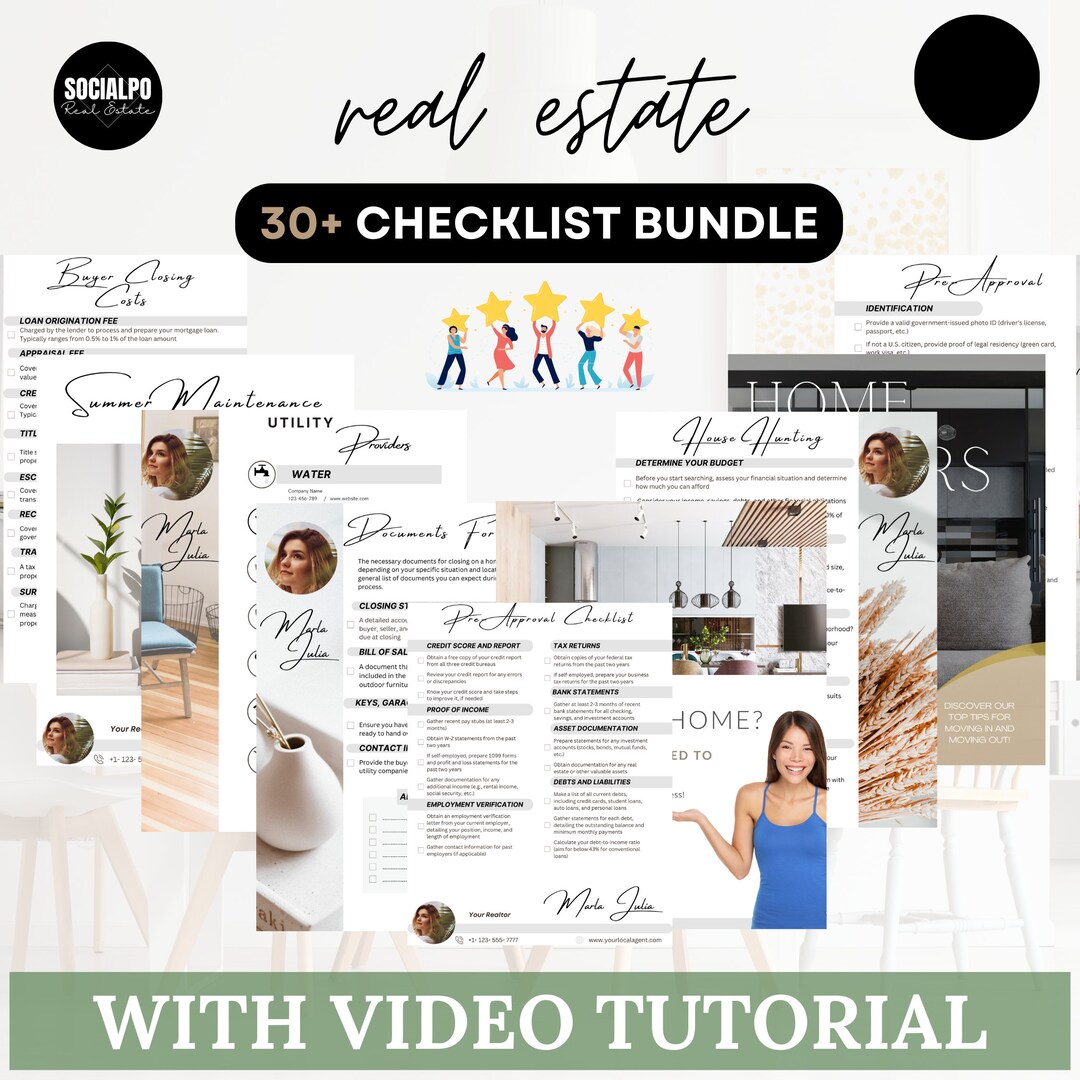 Real Estate Checklist Bundle Template Seller and Buyer - Etsy