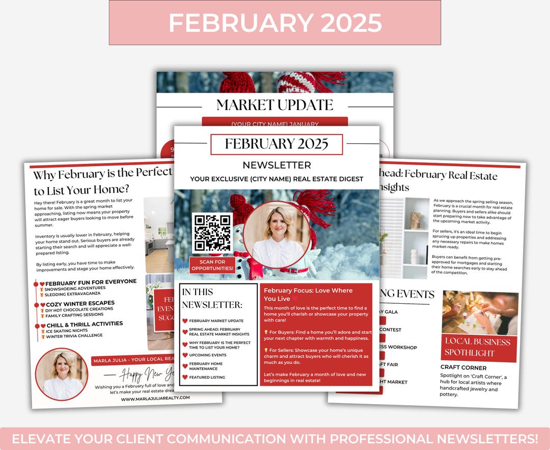 February 2025 Real Estate Newsletter Template, Real Estate February ...