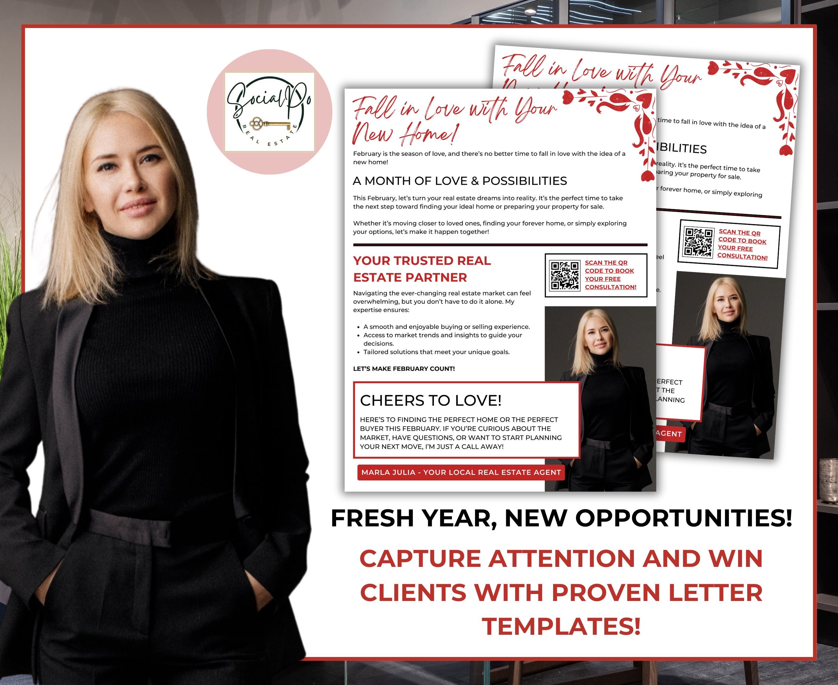 February Prospecting Letter for Real Estate Agents, February Valentine ...