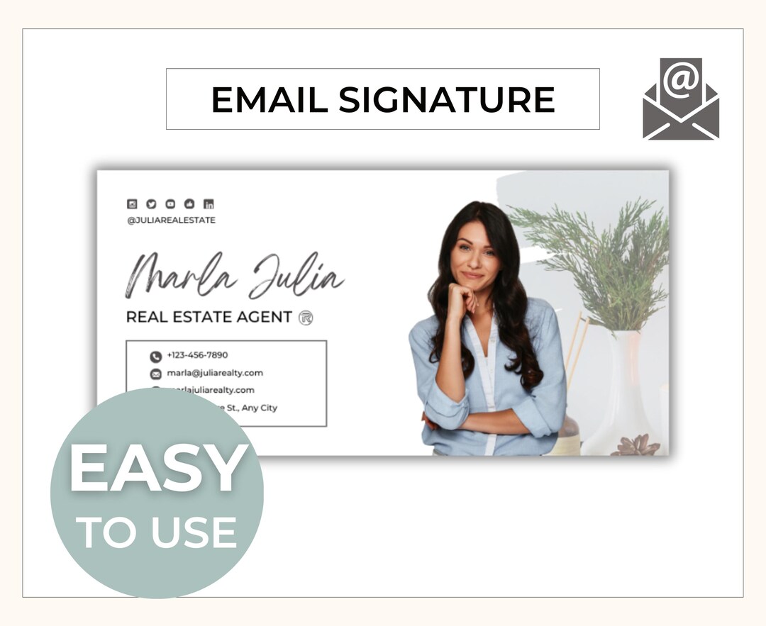 Realtor Email Signature, Modern Real Estate Email Sign, Agent Email ...