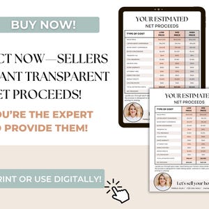 Seller Net Proceeds, Real Estate Seller Estimated Proceeds Template ...