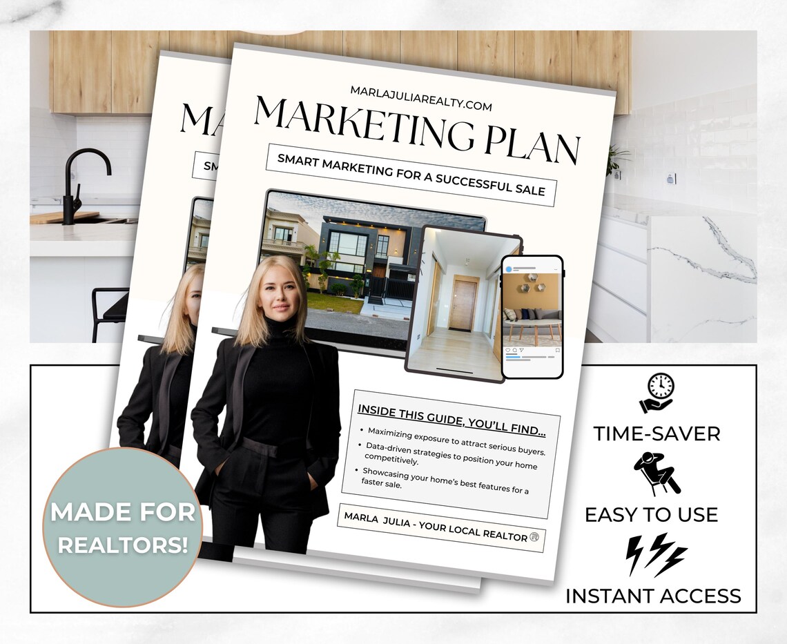 Seller Marketing Plan for Real Estate, Listing Marketing Plan Template ...