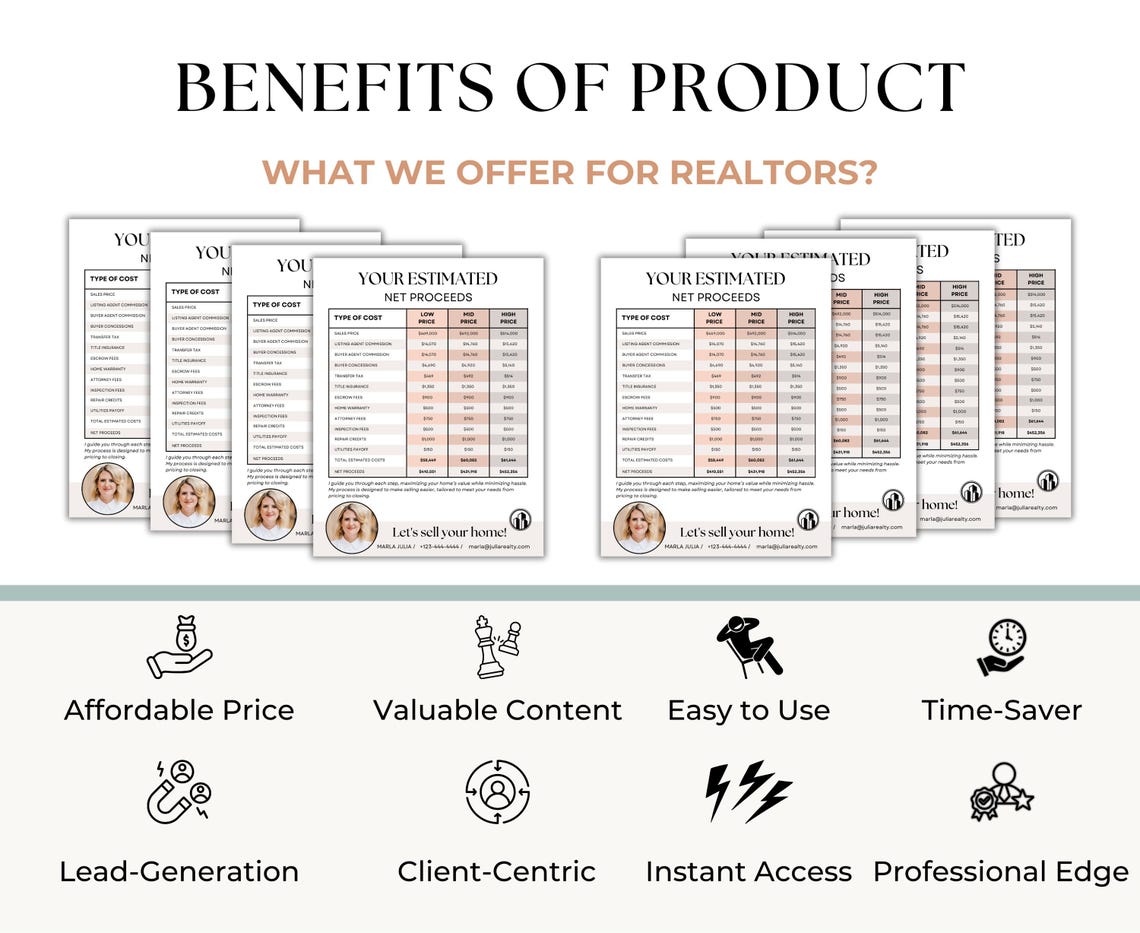 Seller Net Proceeds, Real Estate Seller Estimated Proceeds Template ...