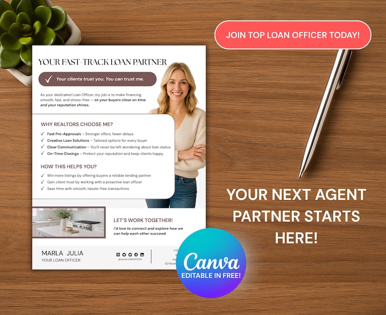 Loan Officer Flyer Template, Mortgage Lender Marketing Flyer for Real ...
