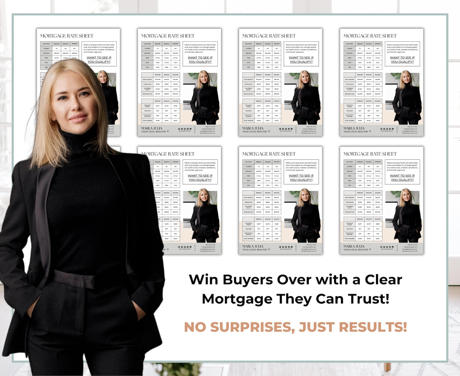 Mortgage Rate Sheet Template: Real Estate Loan Comparison Flyer (canva ...