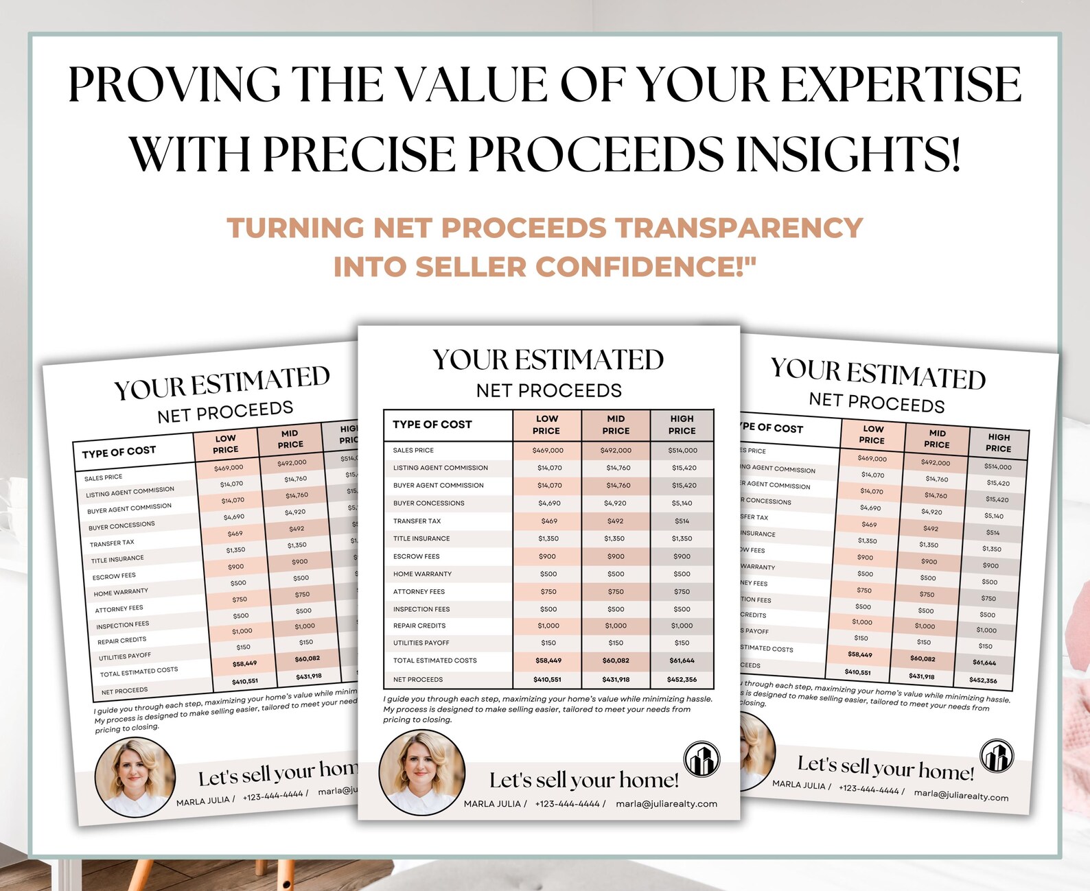 Seller Net Proceeds, Real Estate Seller Estimated Proceeds Template ...